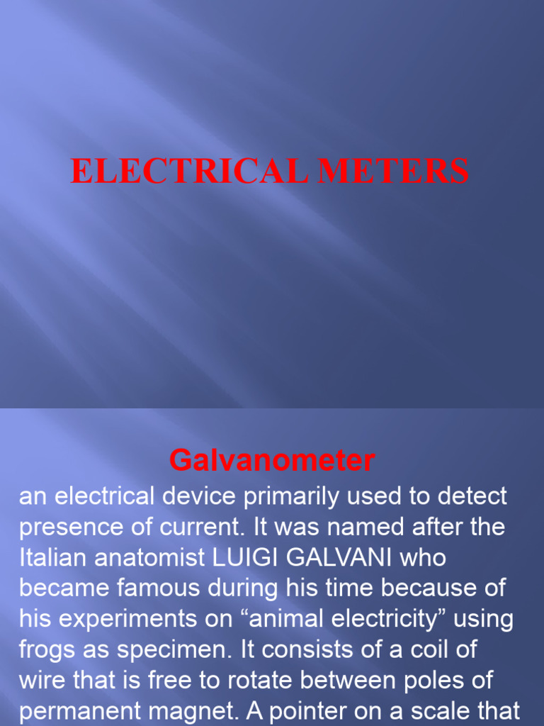 2nd Quarter Week 1 Electrical Meters | PDF | Voltage | Electrical ...
