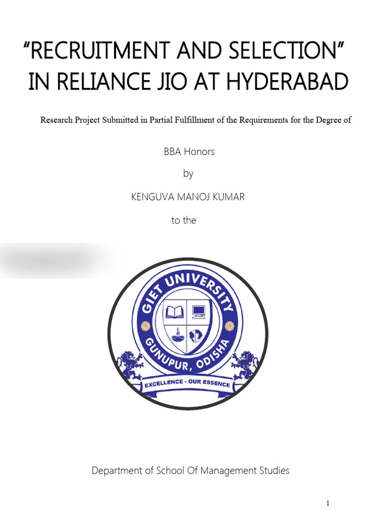 Project | PDF | Recruitment | Human Resources