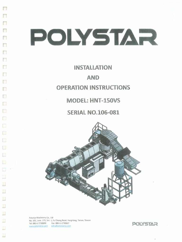 Manual Polystar HNT-150VS | PDF
