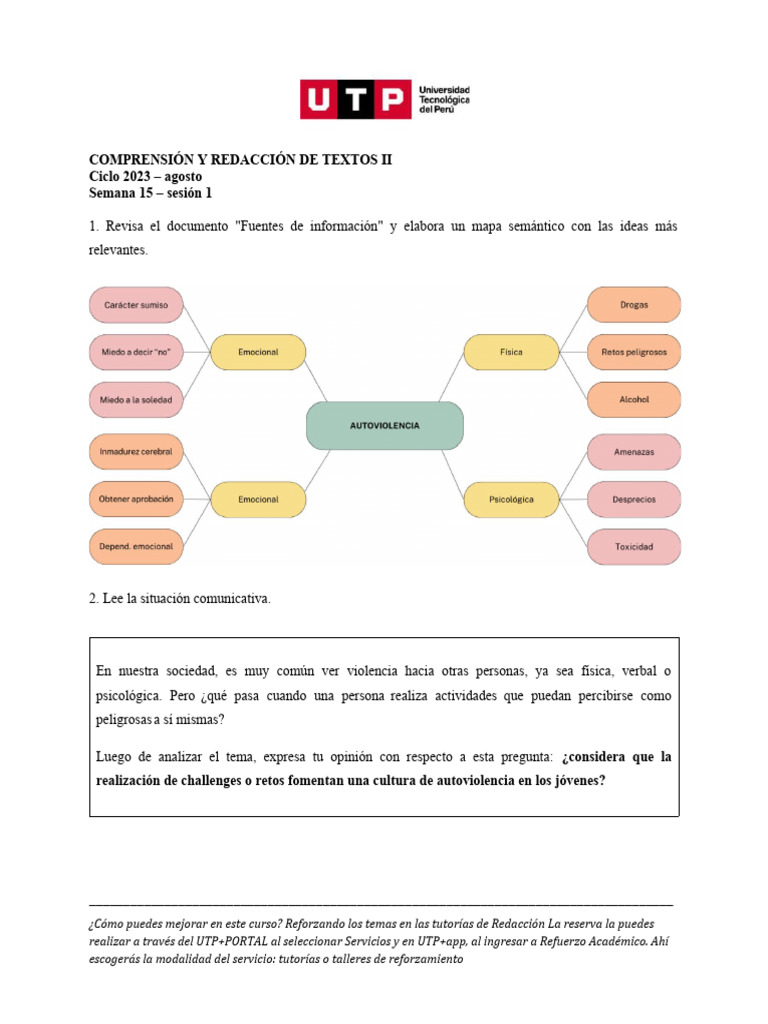 Semana 11 - Tarea - Tarea Académica 2 - Organizador Gráfico, Esquema Producción y Versión ...