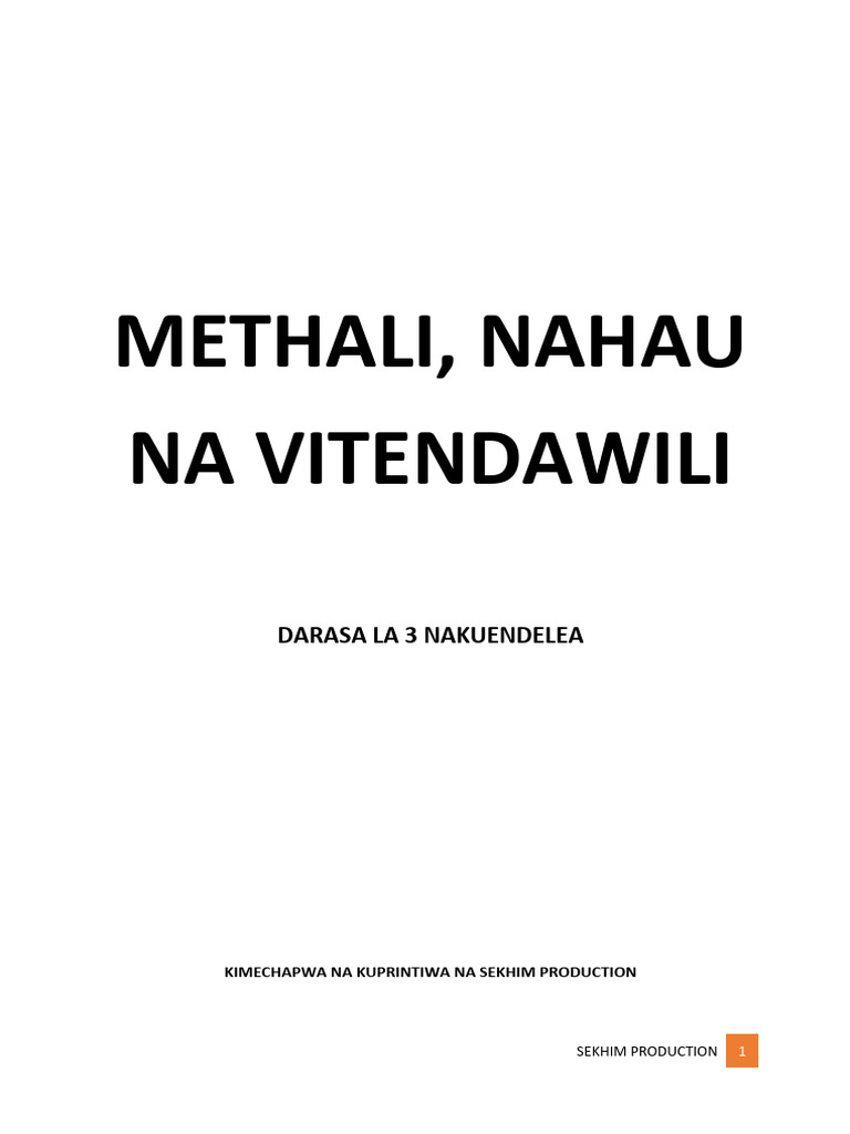 Methali Nahau Na Vitendawili | PDF