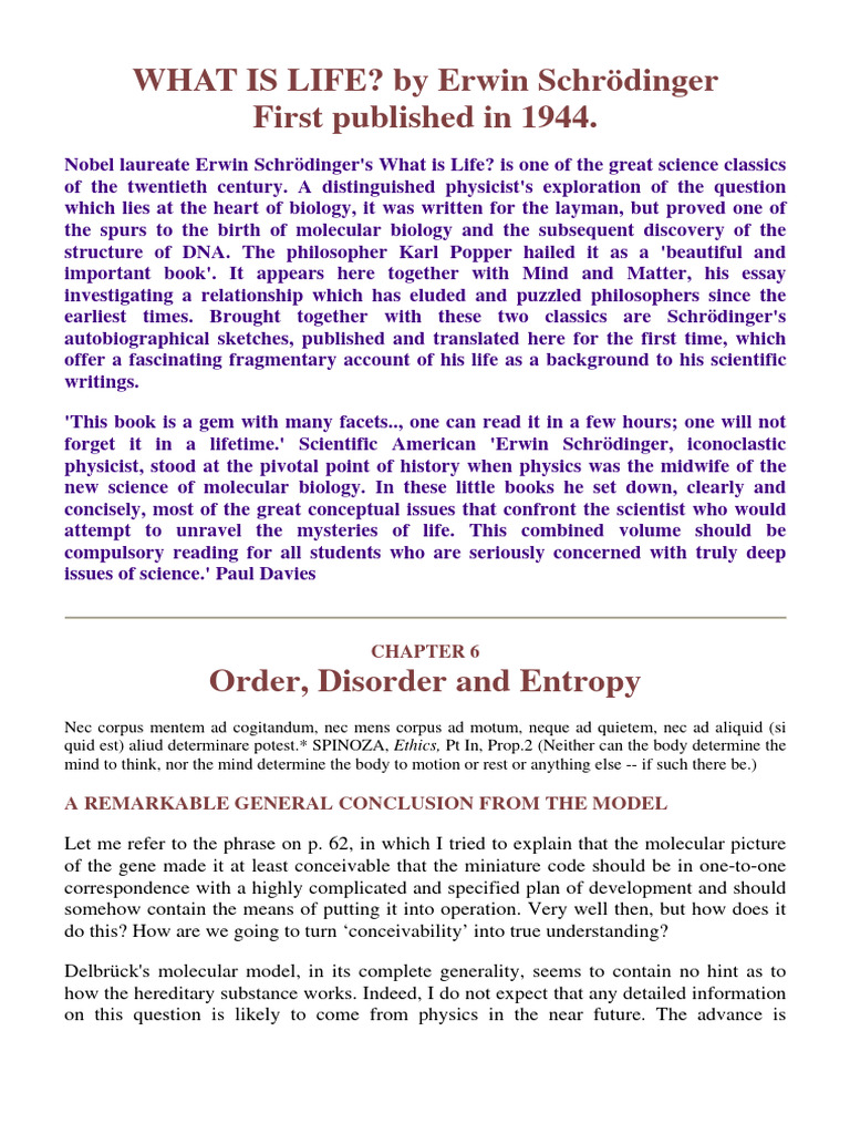 What Is Life | PDF | Entropy | Heat