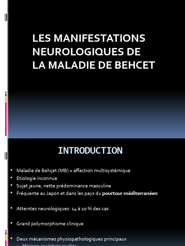 3 - Neurobehcet Cours | PDF | Médecine clinique | Maladies et troubles ...