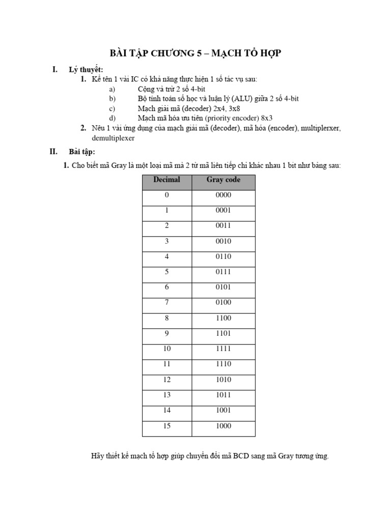Bai Tap Chuong 5 - Tong Hop | PDF