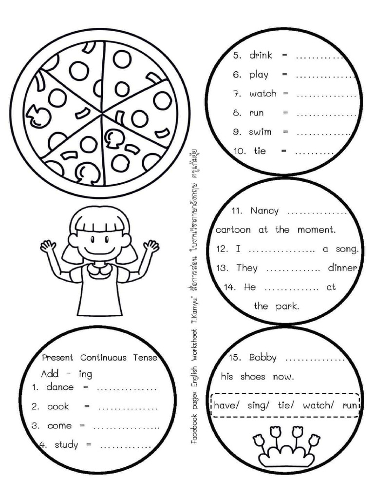 Present Continuous Tense Card | PDF