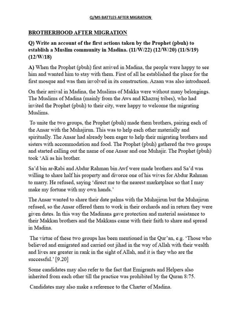 Battled & Events Upto Badr | PDF | Medina | Life Of Muhammad