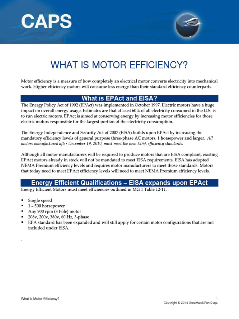 Motor Efficiency Chart | PDF