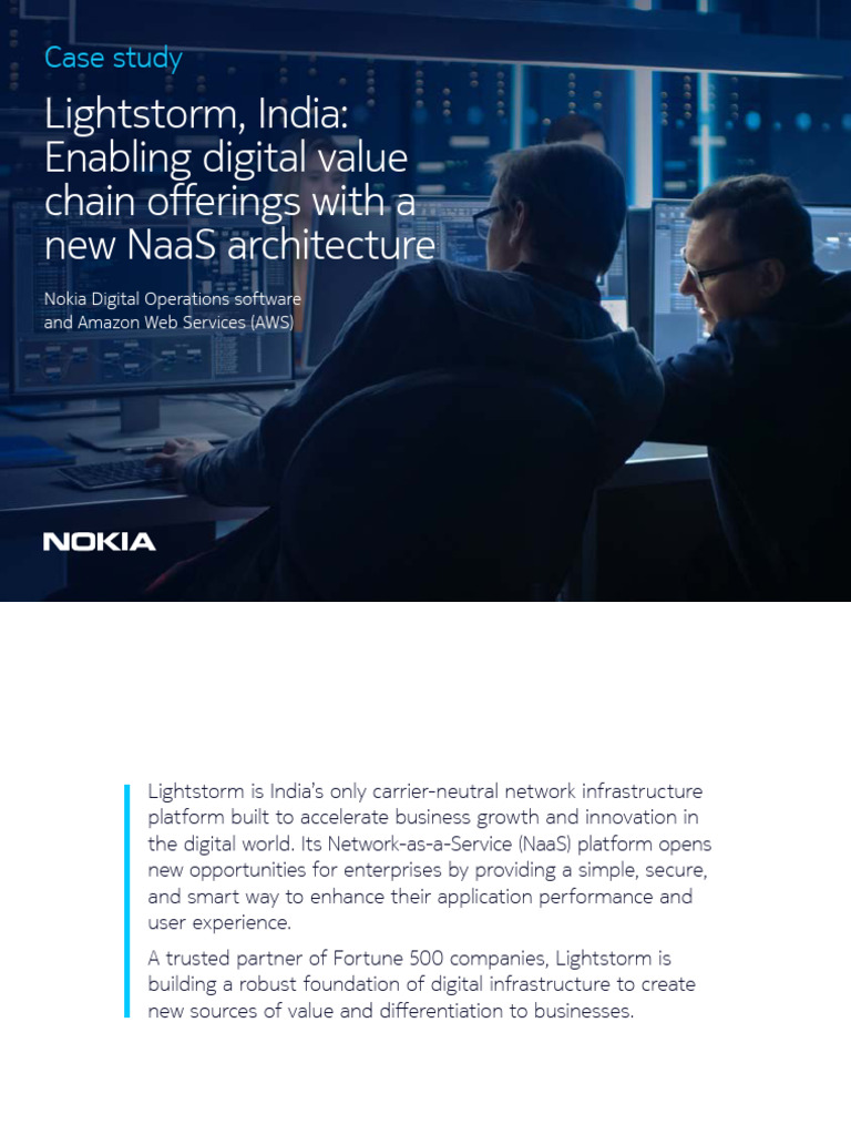 Nokia Lightstorm, India Enabling Digital Value Chain Offerings With A New NaaS Architecture Case ...