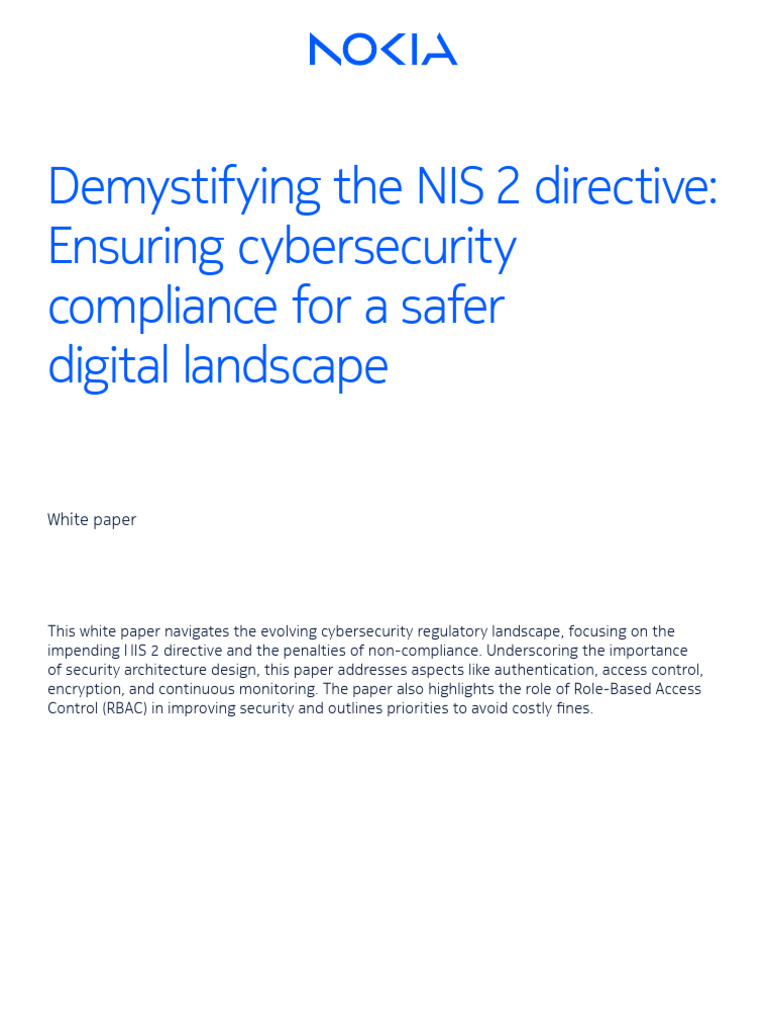 White Paper Demystifying The Nis 2 Directive | PDF | Information Security | Computer Security