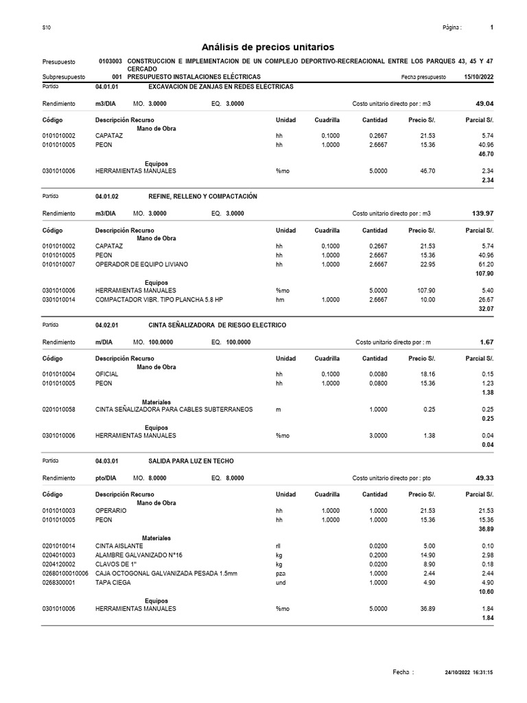 Apu Electricas | PDF | Presupuesto | Bienes manufacturados