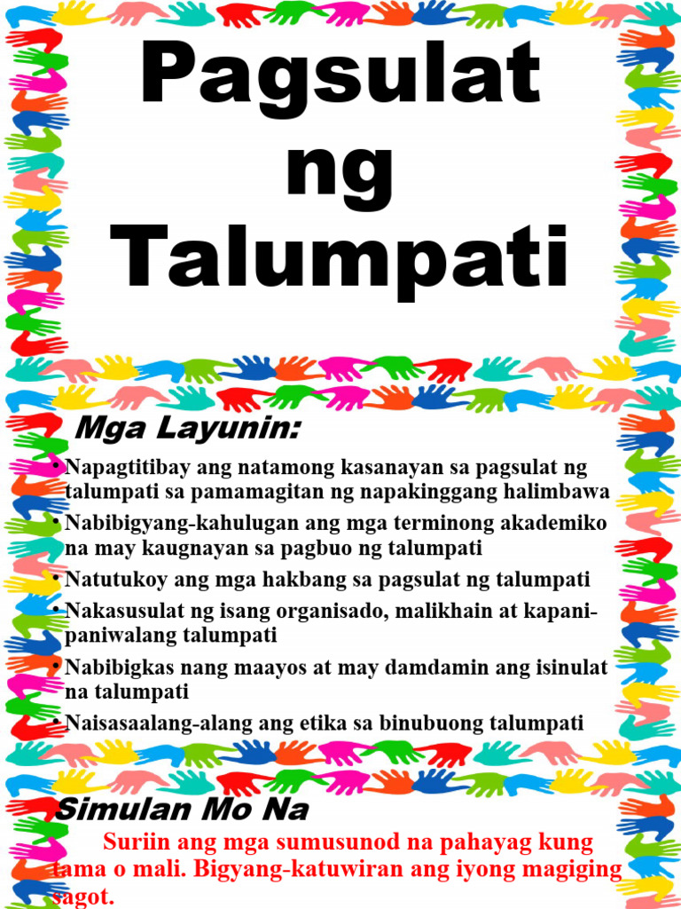 Talumpati Lesson | PDF