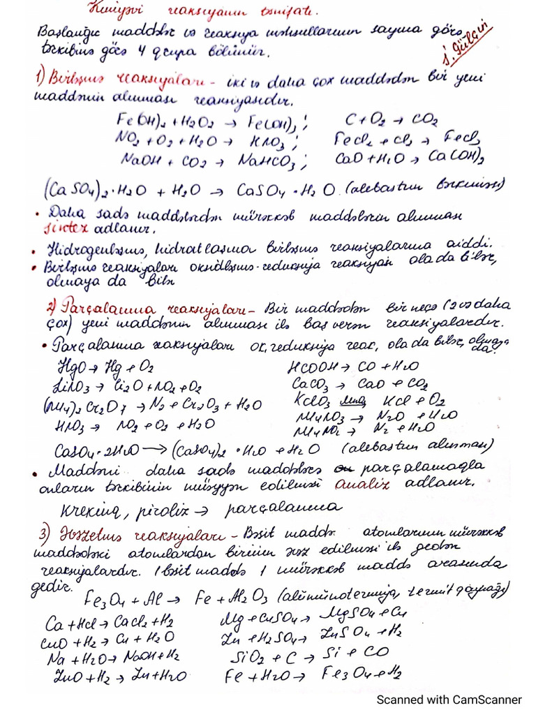 Reaksiyaların Təsnifatı - İstilik Effekti | PDF
