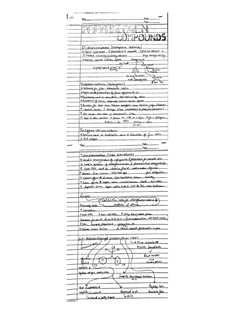 Polyhalogen Compunds Ncert Short Notes | PDF