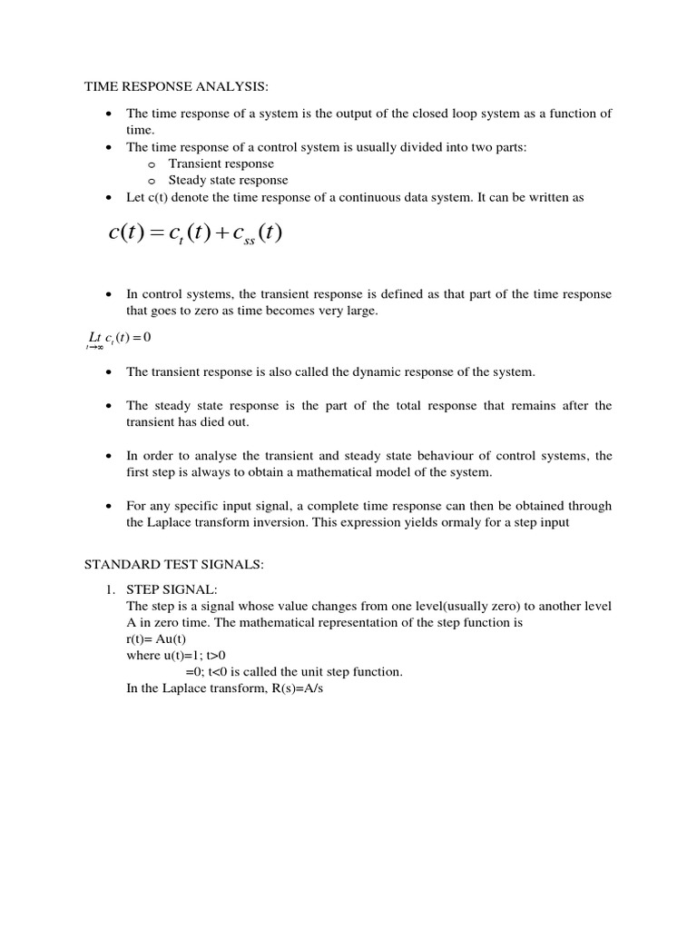 1-Module3 - Time Domain Analysis | Download Free PDF | Damping | Function (Mathematics)