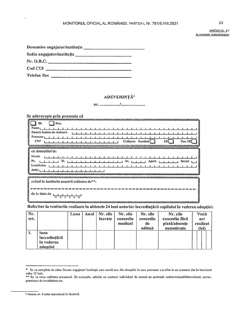 Model Adeverinta Ind - Acomodare | PDF