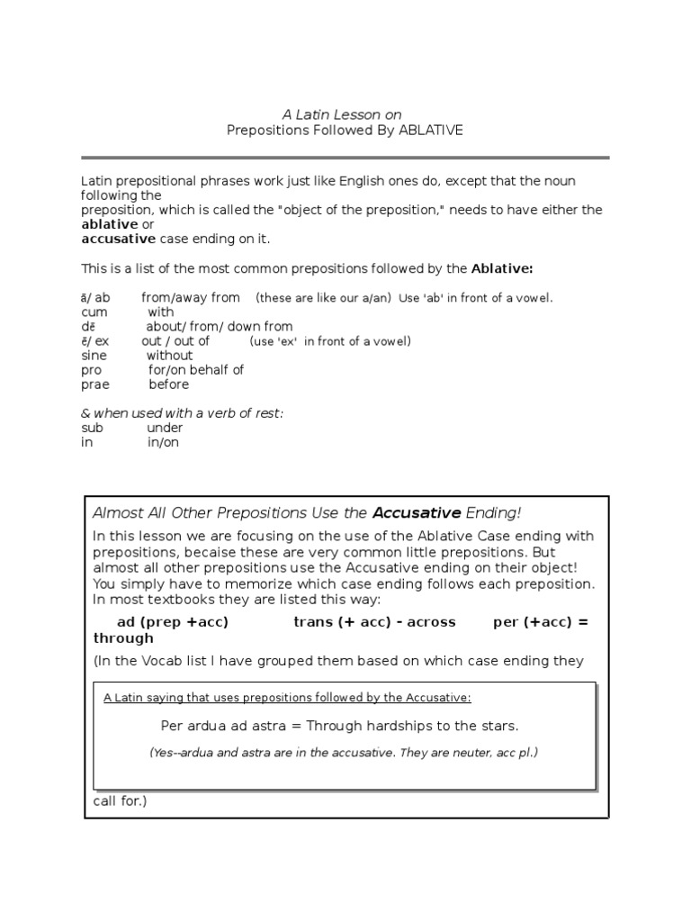 Latin Lesson -On Prepositions | Preposition And Postposition | Latin