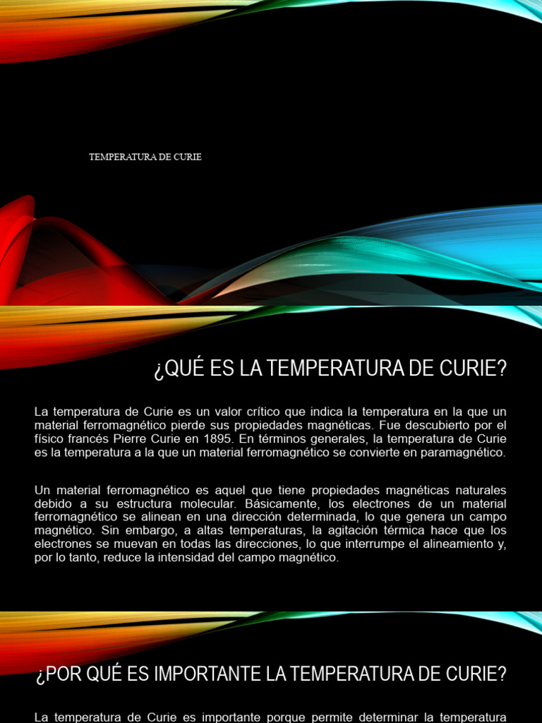 Importancia de la Temperatura de Curie | PDF | Ferromagnetismo | Imán