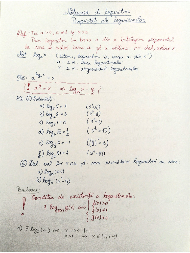 Notiunea de Logaritm | PDF