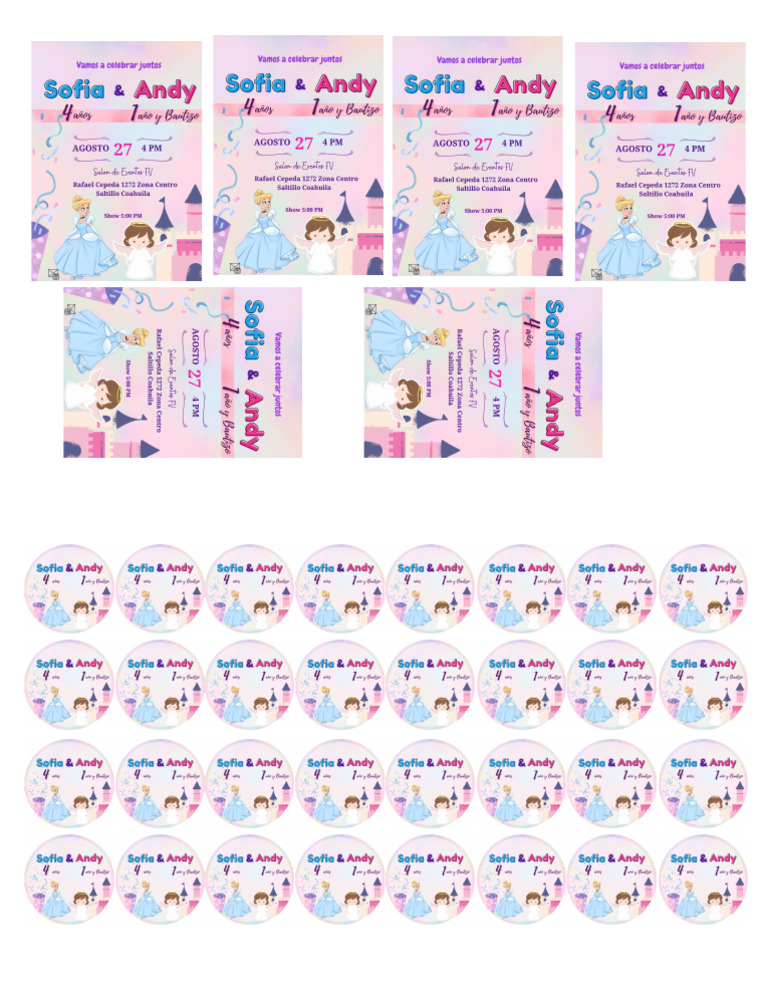 Imprimir Sticker e Invitaciones 13x10 | PDF