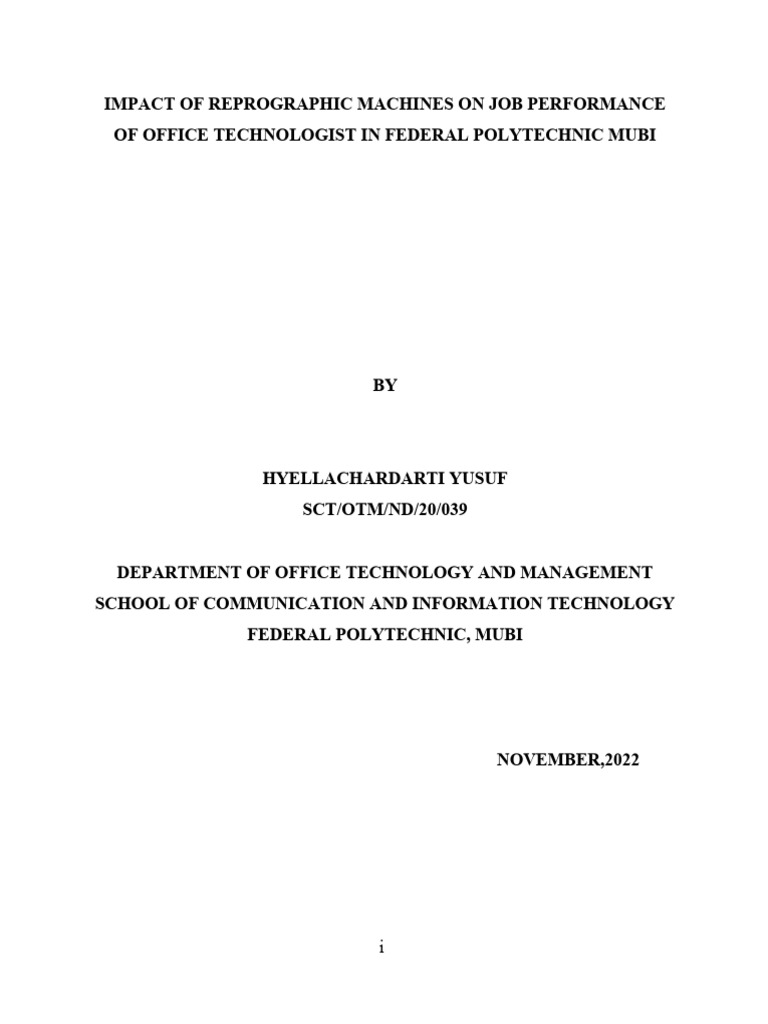 IMPACT OF REPROGRAPHIC MACHINE STUDENT 039 Corr | PDF | Image Scanner ...