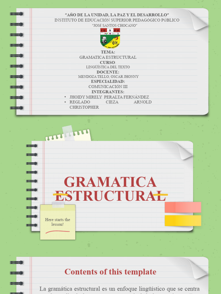 Gramática Estructural Pdf Oración Lingüística Gramática