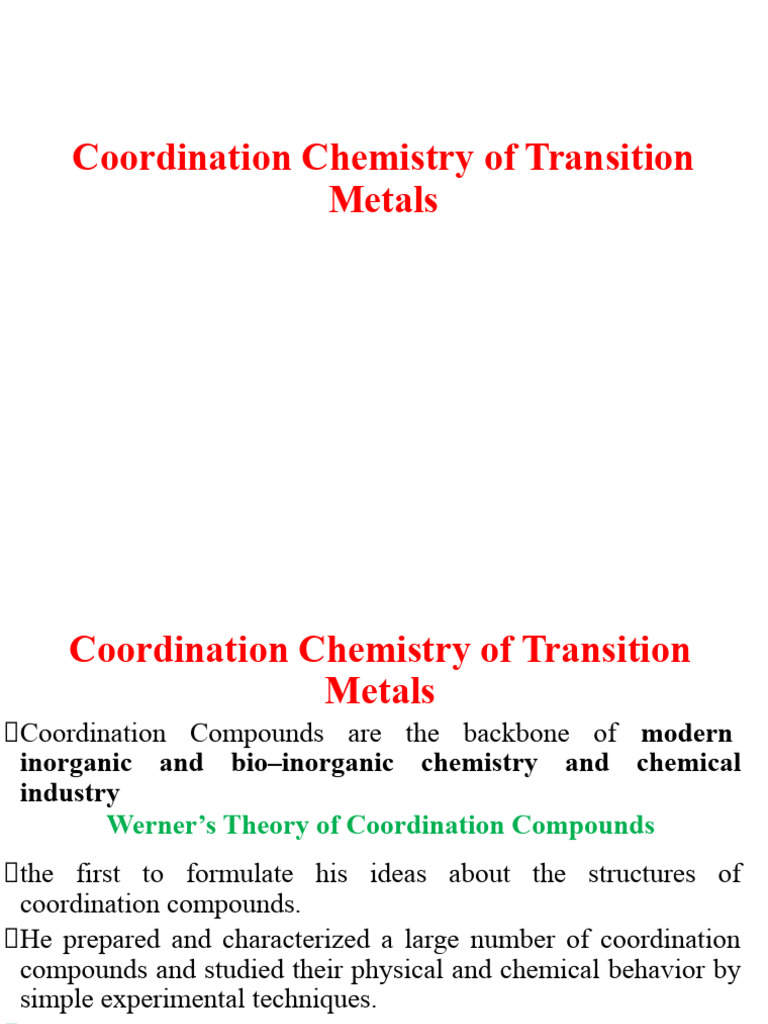 Chapter 5 Coordination Chemistry Pdf Coordination Complex Ligand