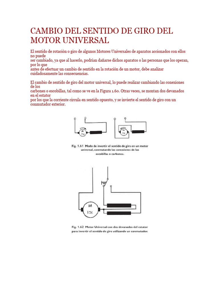 Cambio Del Sentido de Giro Del Motor Universa1 | PDF | Engranaje ...