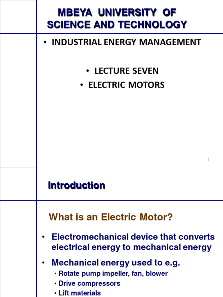 Lecture Seven - Electrical Motors | PDF | Electric Motor | Physical ...