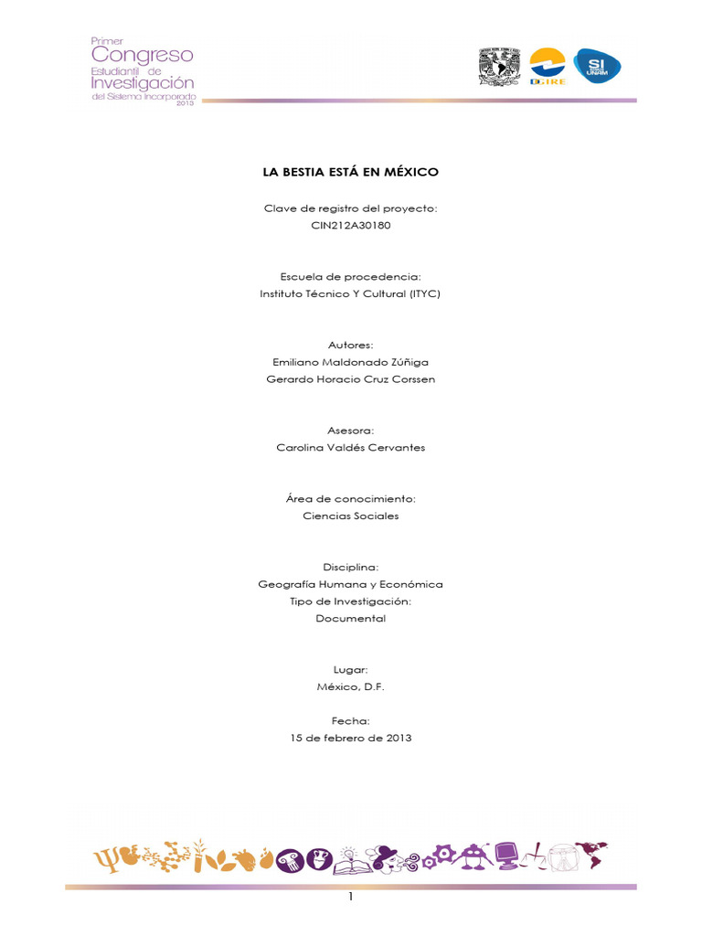 La Bestia Está en México | PDF | Migración humana | México