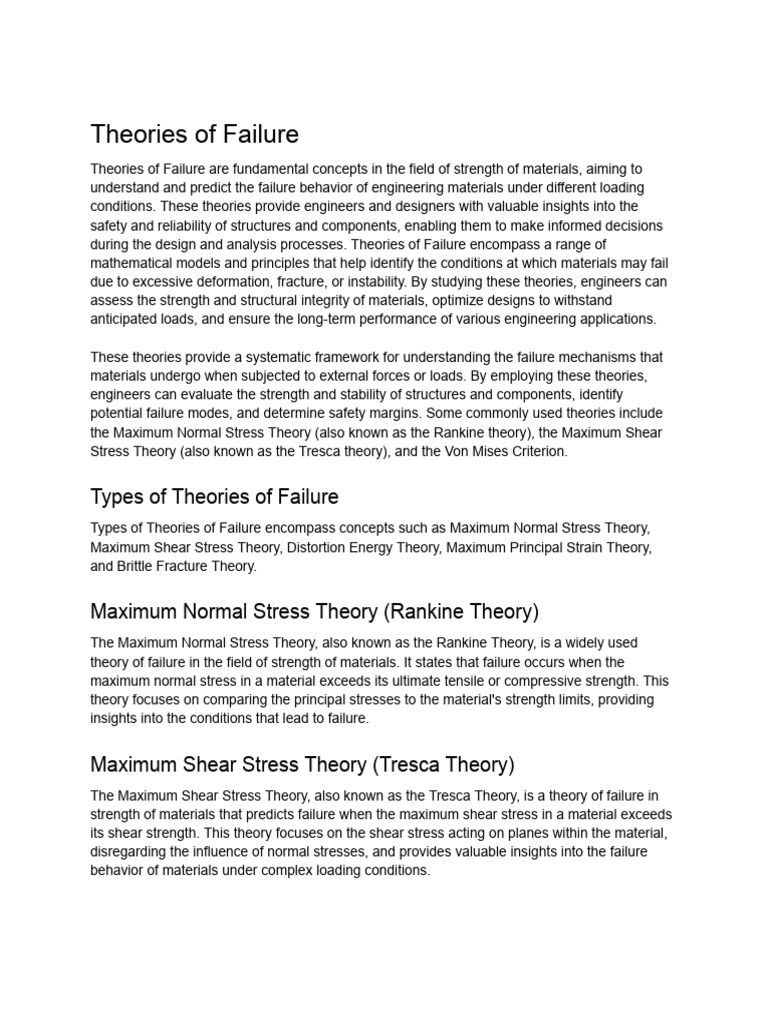 Theories of Failure | Download Free PDF | Strength Of Materials ...