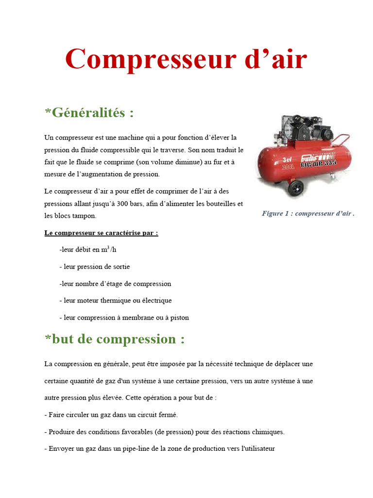 Compresseur D'air | PDF | Courroie | Électricité