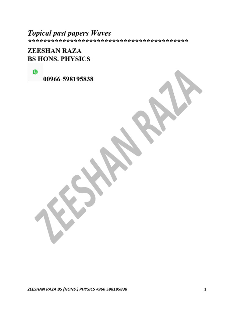 Topical Past Papers WAVES | PDF