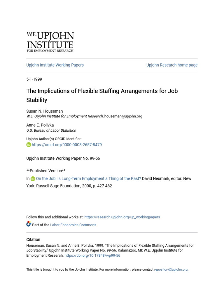 The Implications of Flexible Staffing Arrangements For Job Stabil | PDF ...