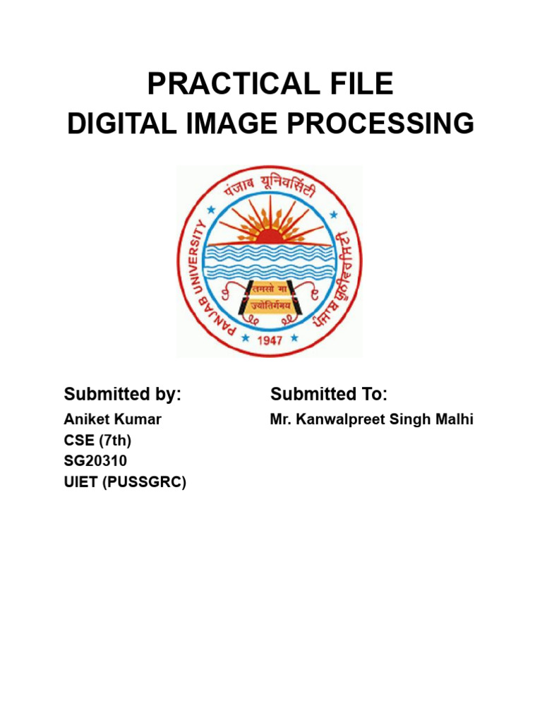 DIP Lab File | PDF | Imaging | Applied Mathematics DIP Lab File | PDF | Imaging | Applied Mathematics