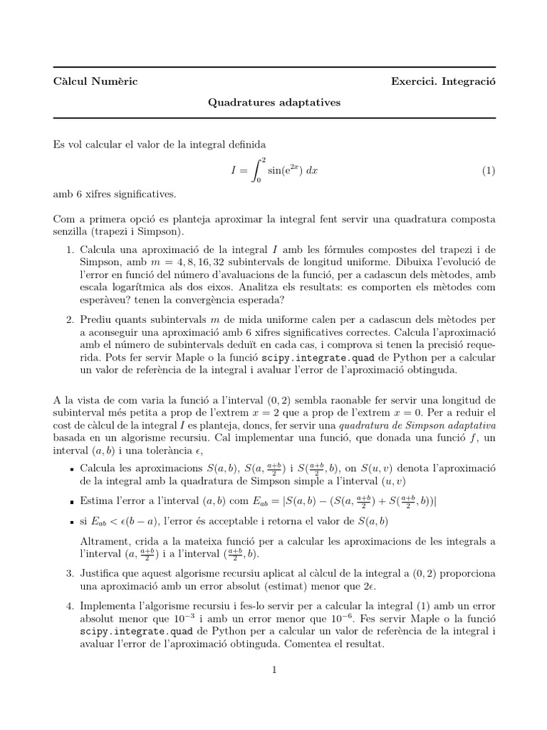 Exercici Integracio | PDF