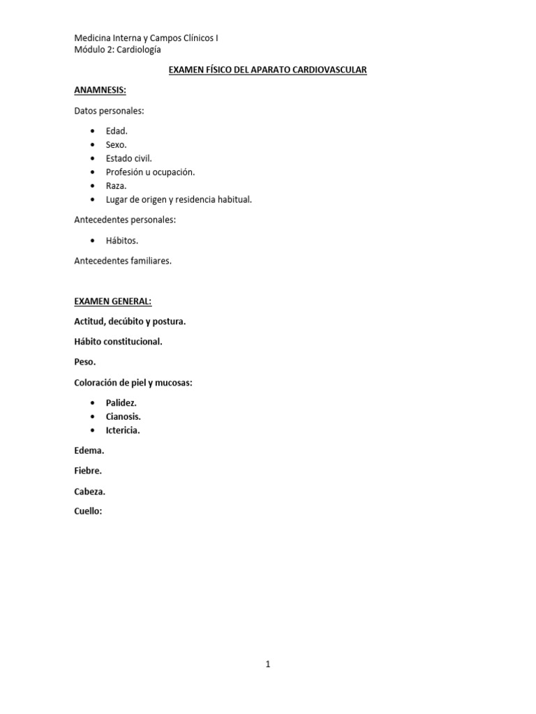 Módulo 2-Clínica I 1 Semio | PDF | Corazón | Ventrículo (corazón)