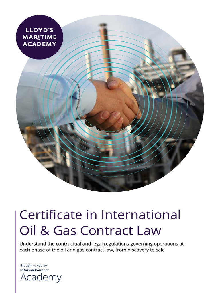 International Oil & Gas Contract Law Certificate | PDF | Liquefied ...