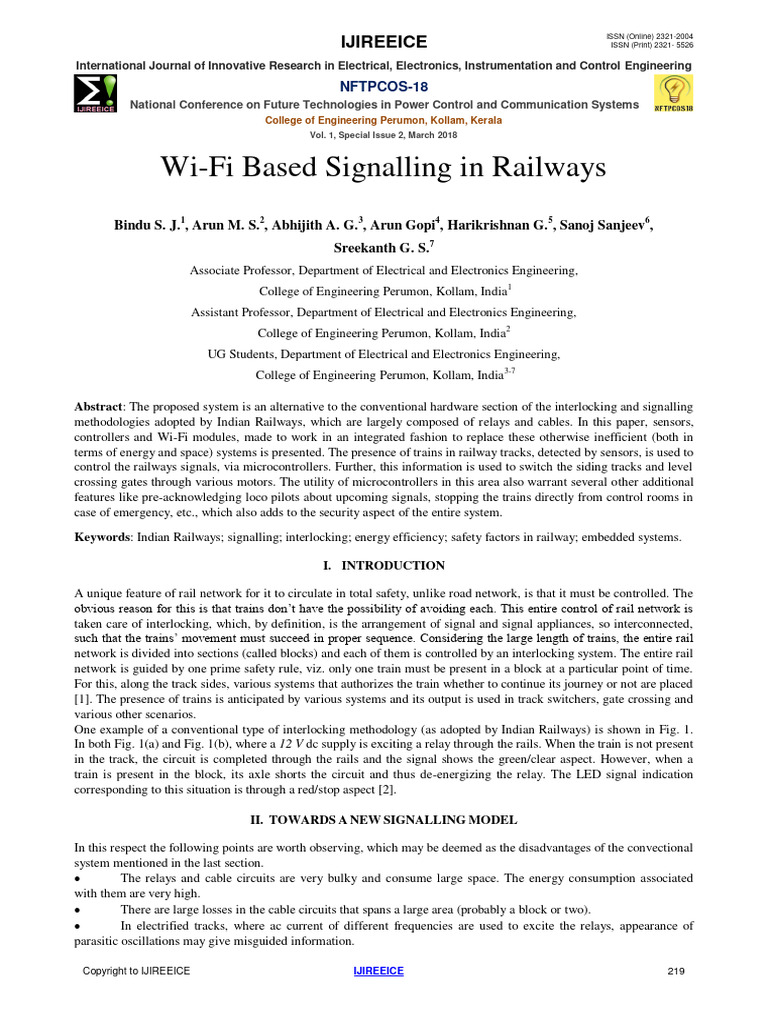 Wifi Based Signalling | PDF | Rail Transport | Microcontroller