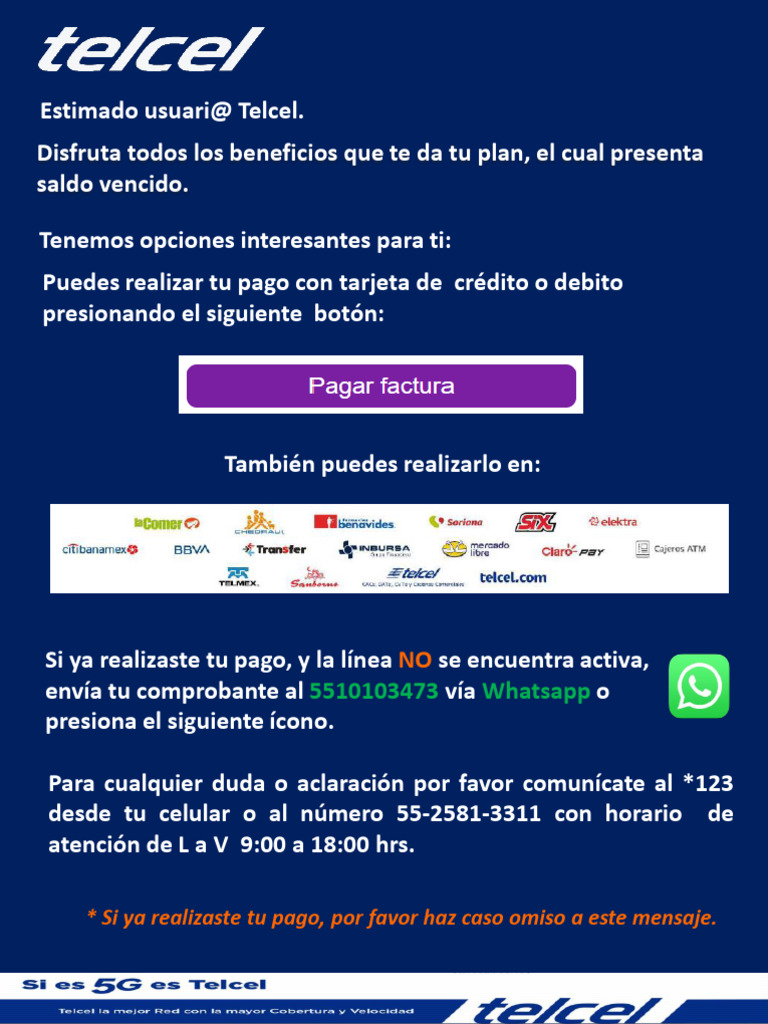 Opciones de Pago para Saldo Vencido Telcel | PDF | Negocios | Derecho
