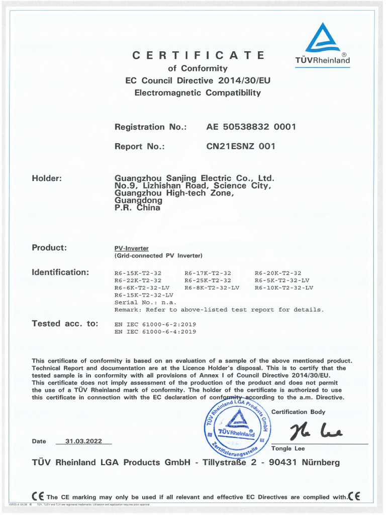 R6 - (15-25) K-T2-32 EMC Certificate | PDF