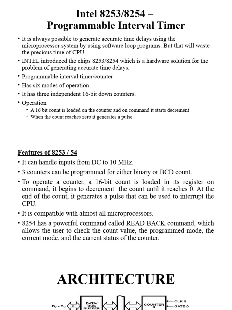 Intel 8253/8254 - Programmable Interval Timer | PDF | Computer ...