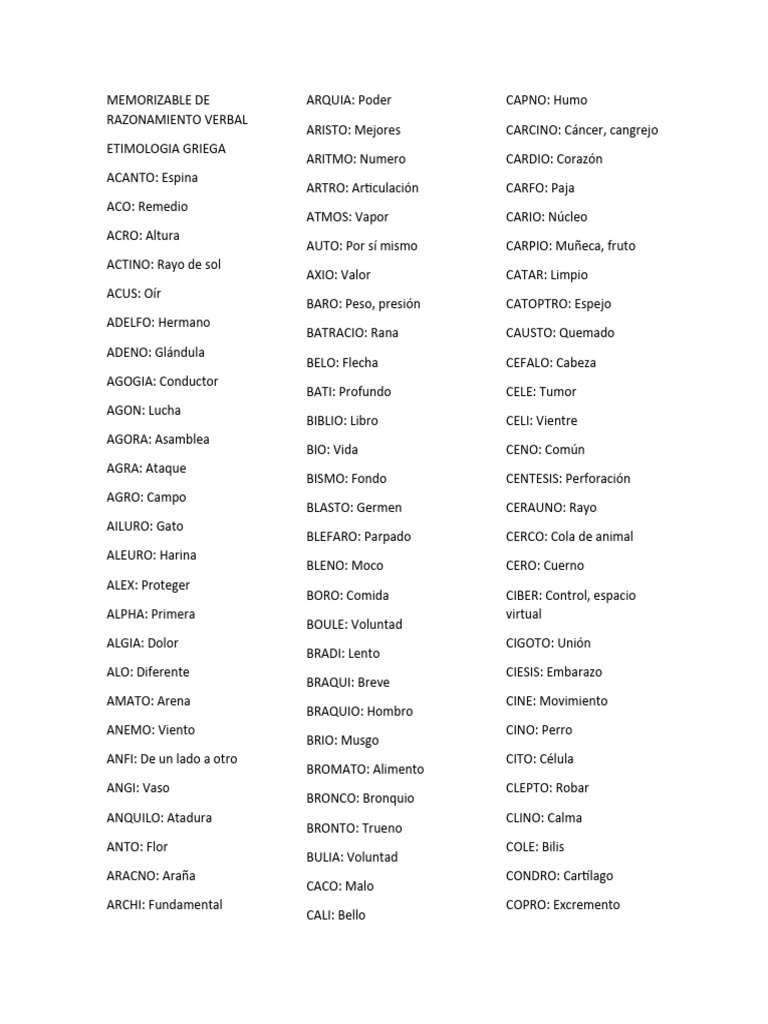 Memorizable de Razonamiento Verbal | PDF | Zoología