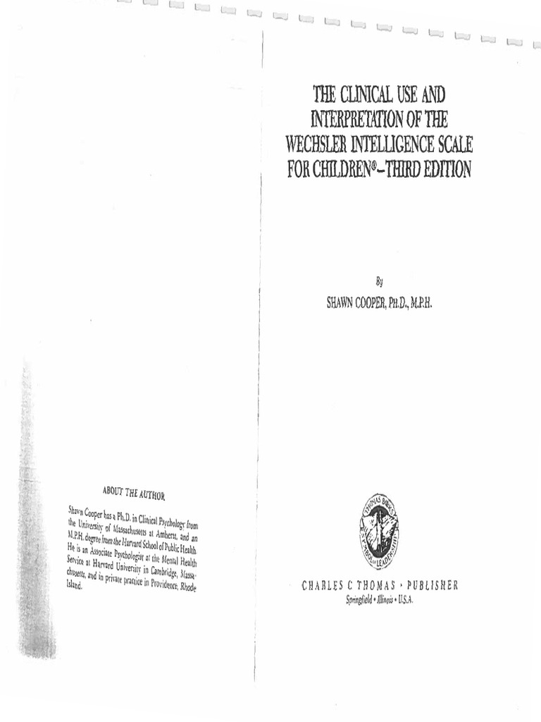 Cooper, S. (1995) - Clinical Use and Interpretation of The WISC-III ...