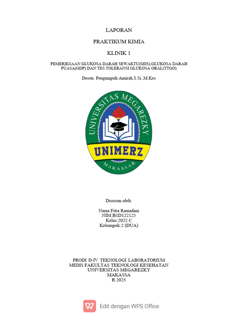 Laporan Praktikum Docx Kimia Klinik Pdf