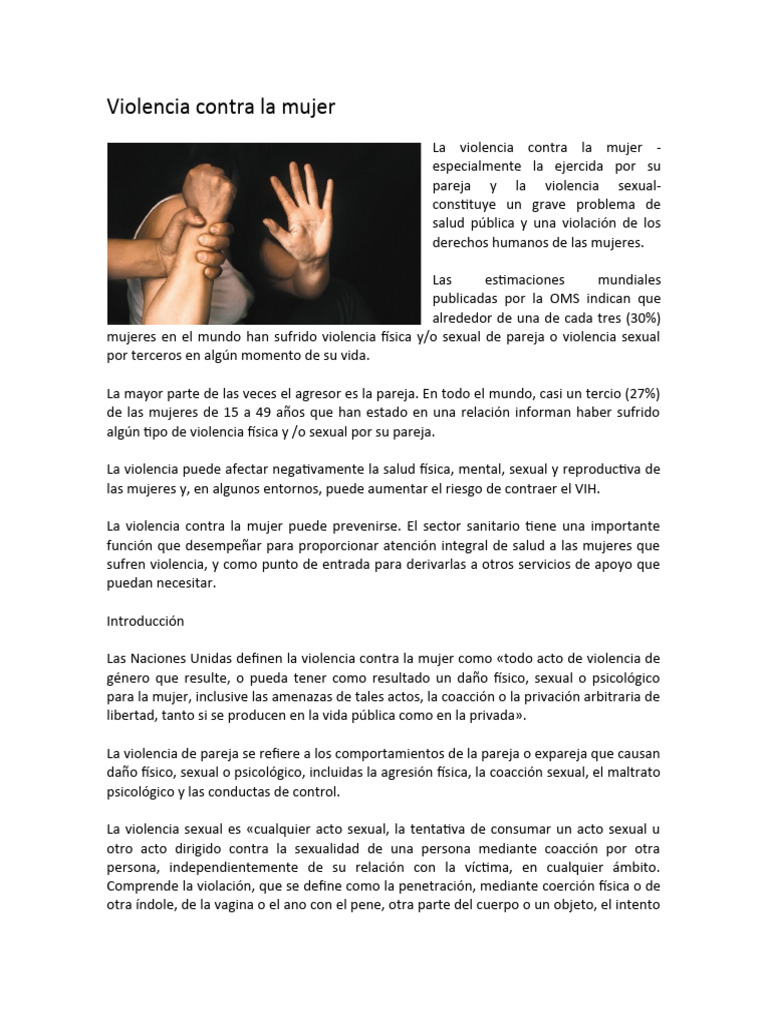 Violencia Contra La Mujer | PDF