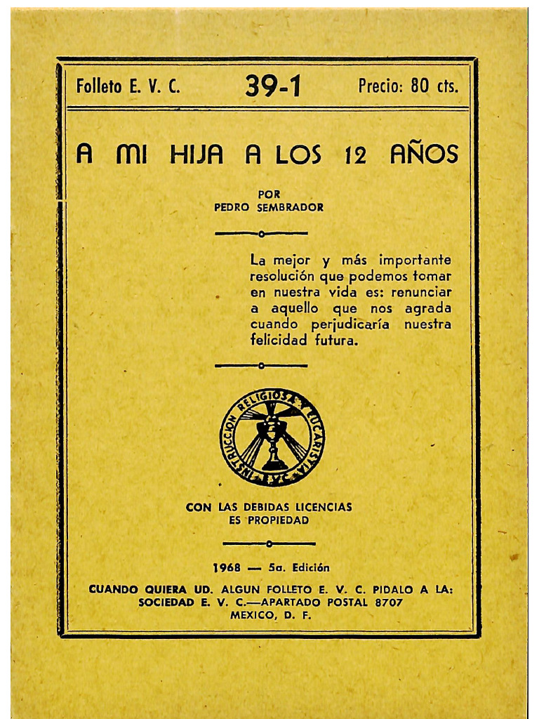 E.V.C. - 039-1 - A Mi Hija A Los 12 Años | PDF