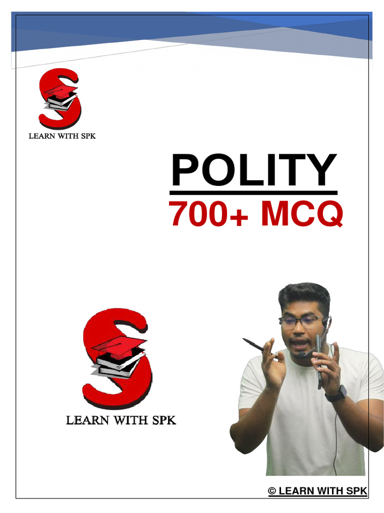 Polity - 700 + - MCQ by Learn With SPK | PDF