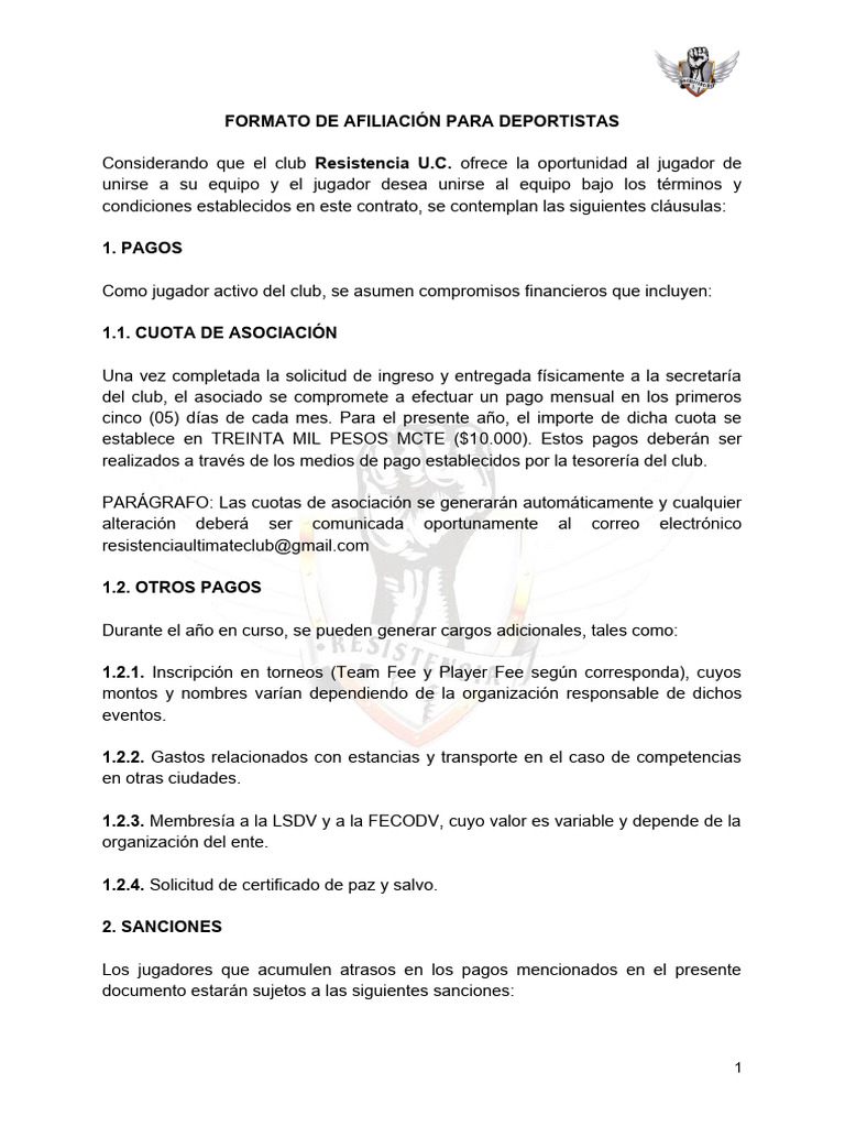 Formato de Afiliación | PDF