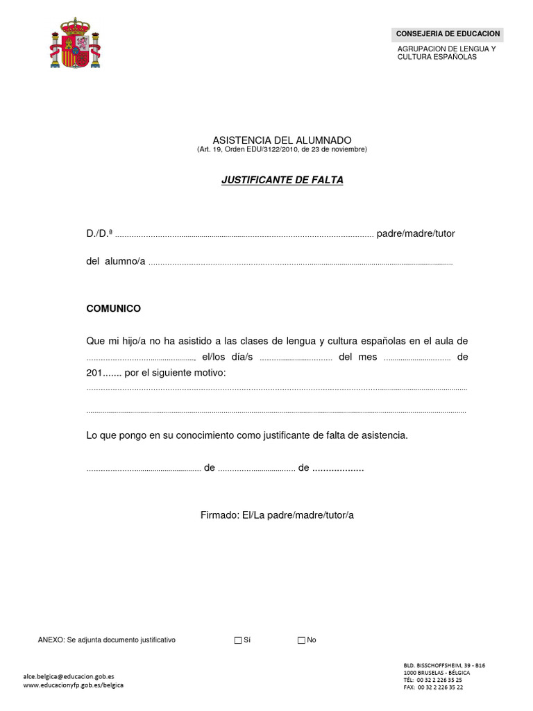 Justificante Faltas A4 | PDF