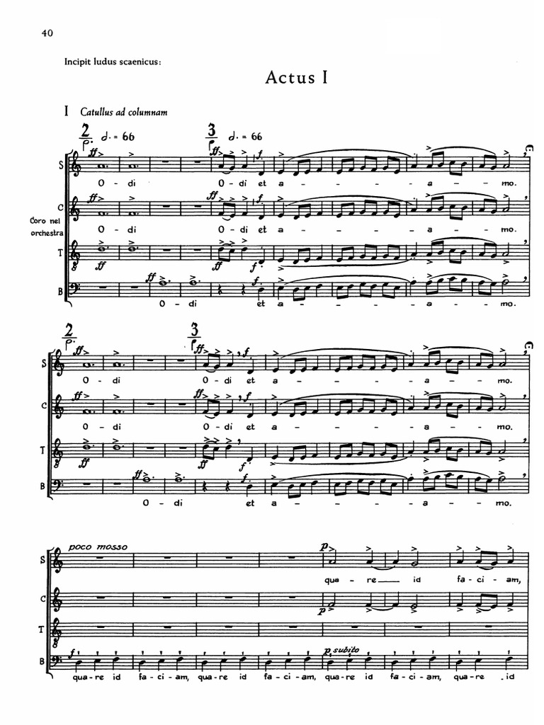 Orff - Catulli Carmina ACTUS I | PDF